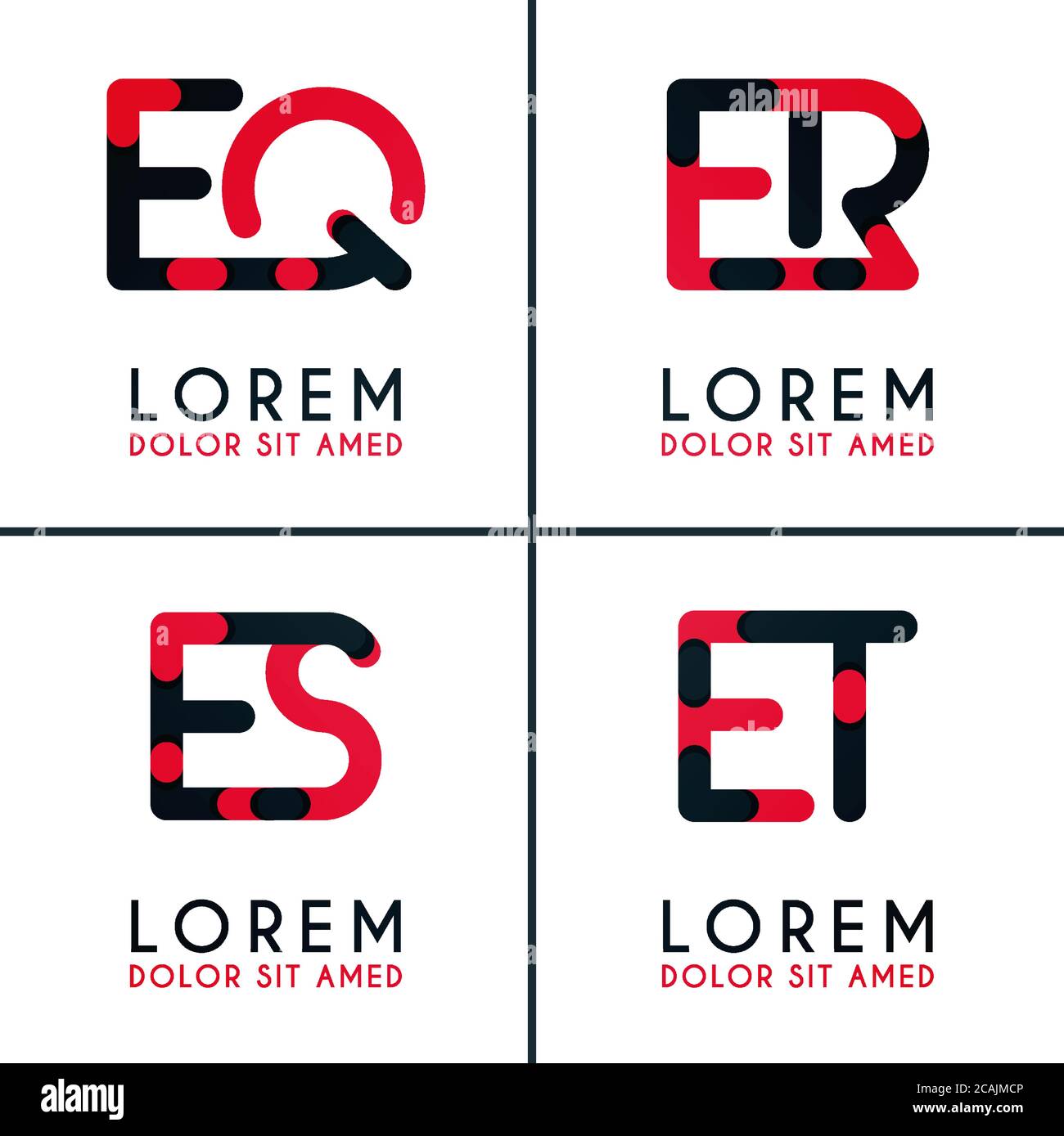 EQ logo for businesses and companies. ER template logo for poster. ES ...