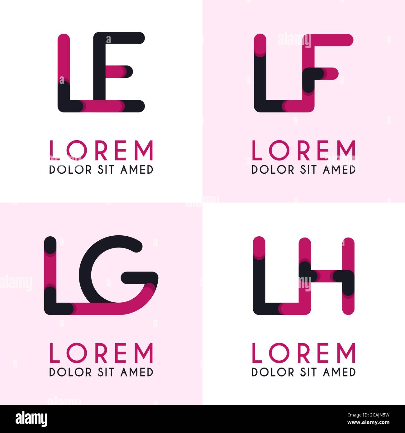 Letter lh logo hi-res stock photography and images - Alamy