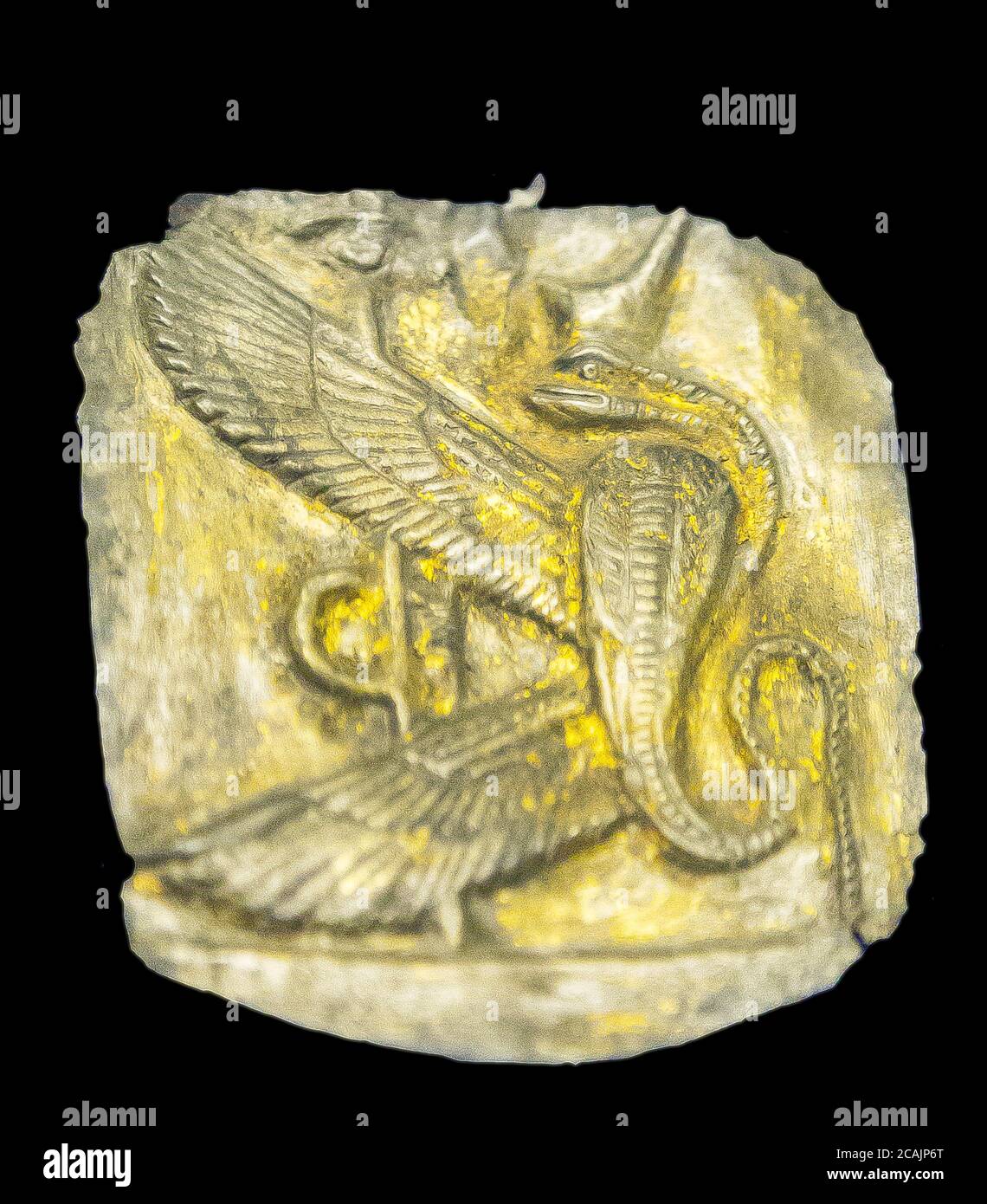 Cairo, Egyptian Museum, silver pendant showing a winged snake goddess ...