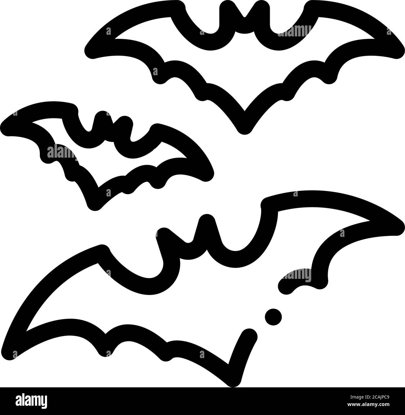 halloween bat icon vector outline illustration Stock Vector Image & Art ...