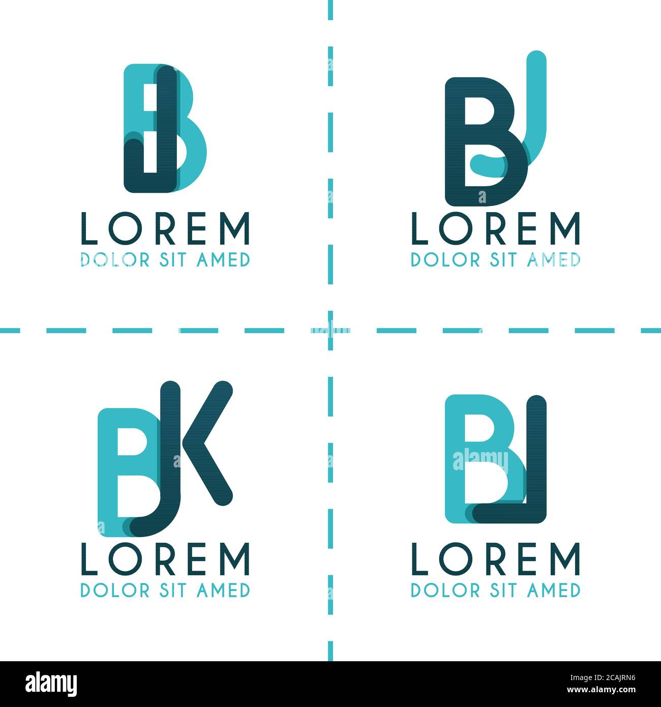 BI logo design for businesses and companies. BJ template logo for ...