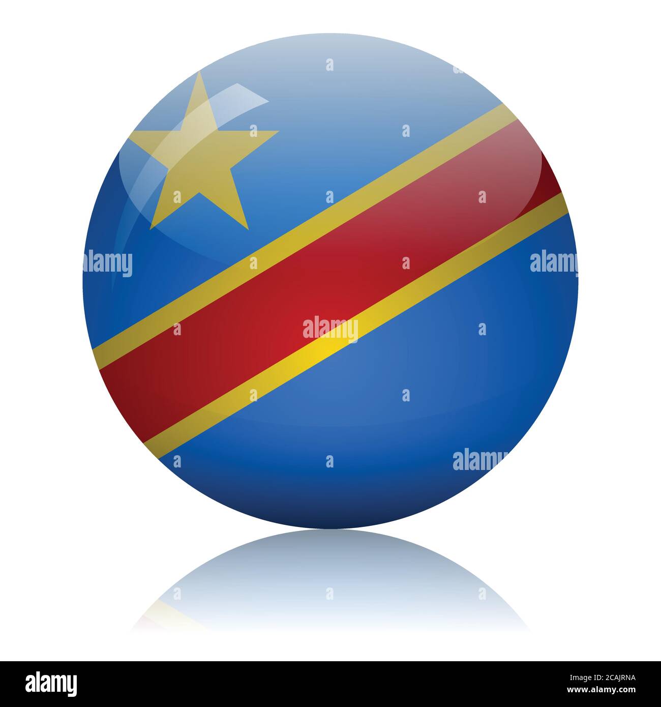 Democratic Republic Of The Congo Flag Glass Ball On Light Mirror