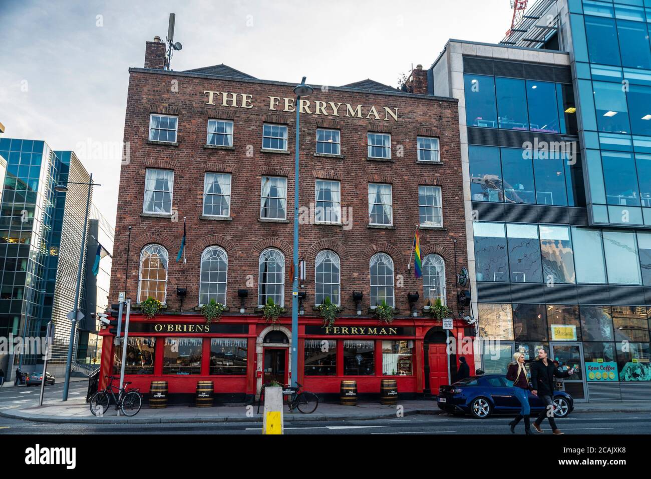 Dublin, Ireland - January 1, 2020: Ferryman Hotel and the O Briens ...