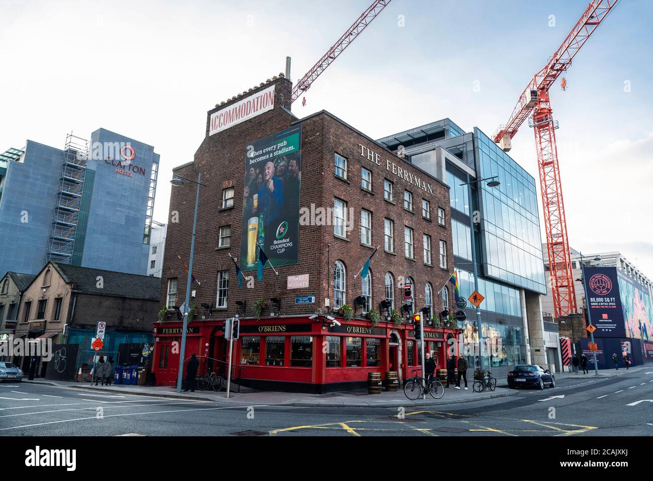 Dublin, Ireland - January 1, 2020: Ferryman Hotel, Clayton Hotel and ...