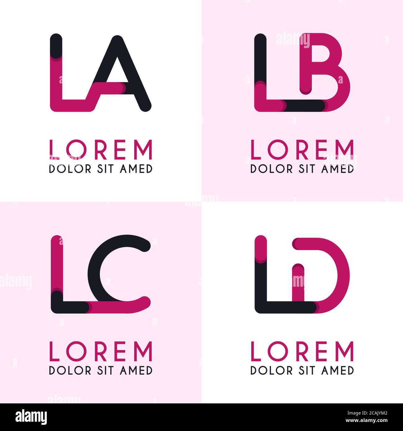 LA logo for businesses and companies. LB template logo for poster ...