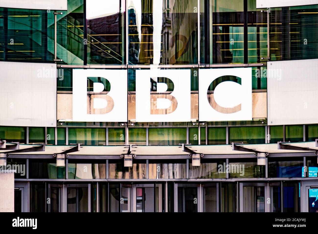 LONDON- British Broadcasting Corporation (BBC) headquarters building on ...