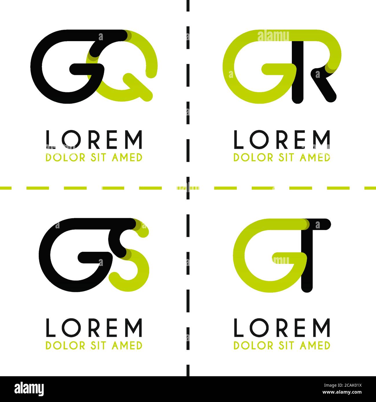 GQ logo for businesses and companies. GR template logo for poster. GS ...