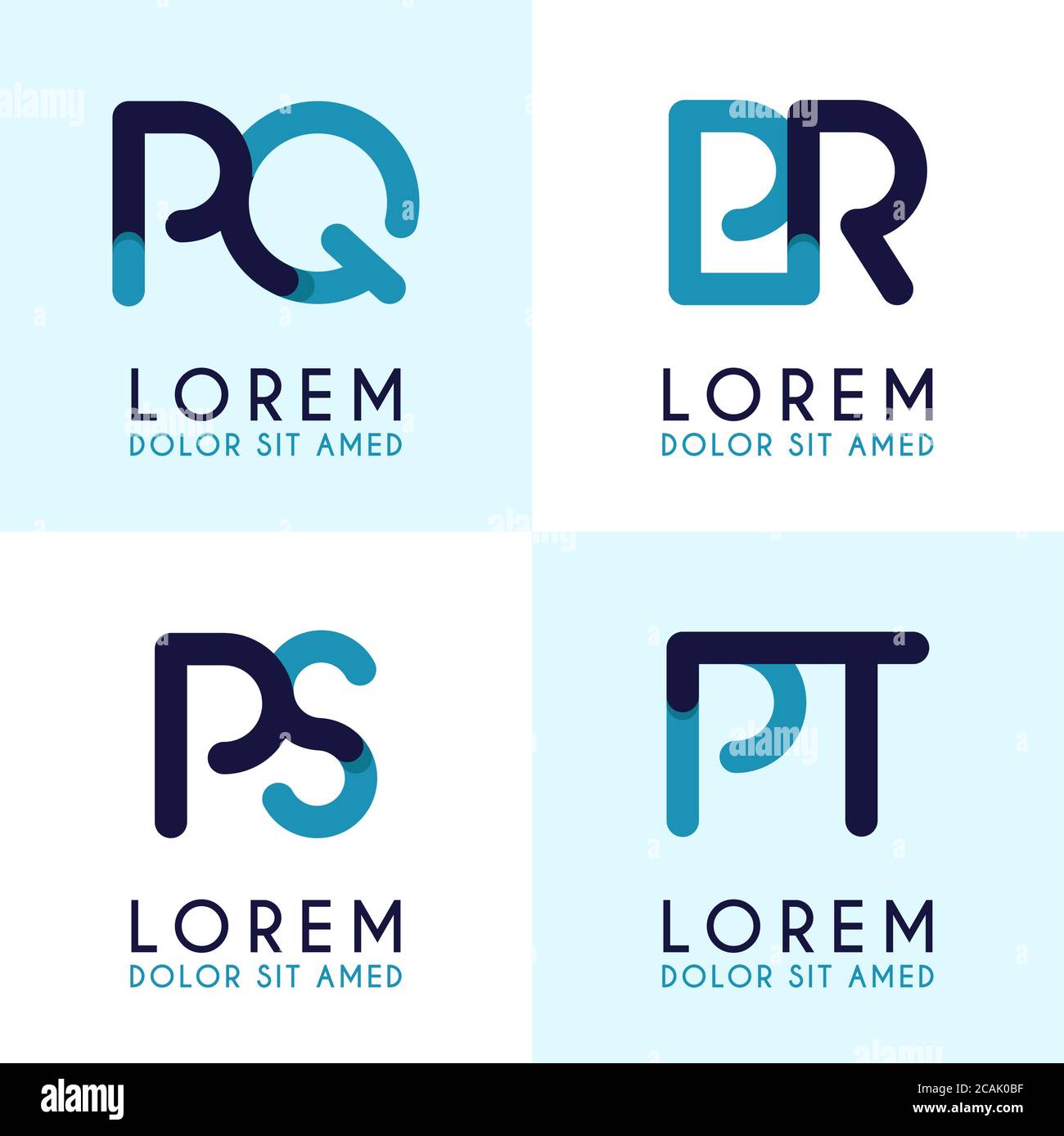 PQ logo for businesses and companies. PR template logo for poster. PS ...