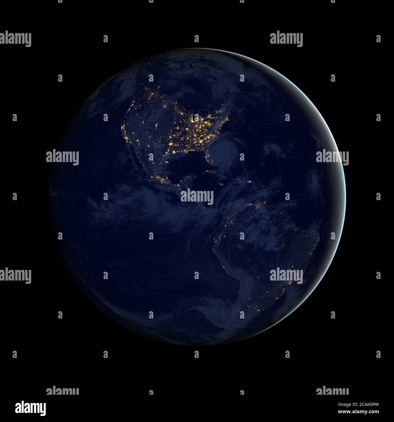 North America Night Satellite Image High Resolution Stock Photography ...
