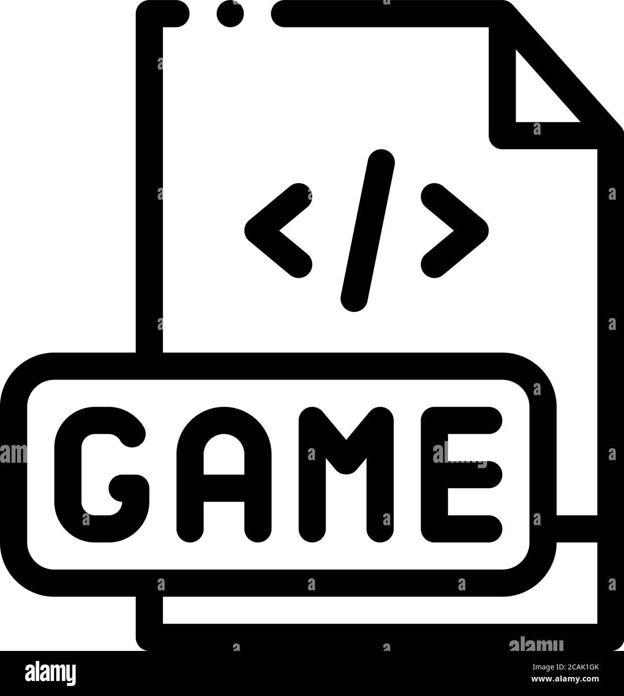 game development coding icon vector outline illustration Stock Vector ...