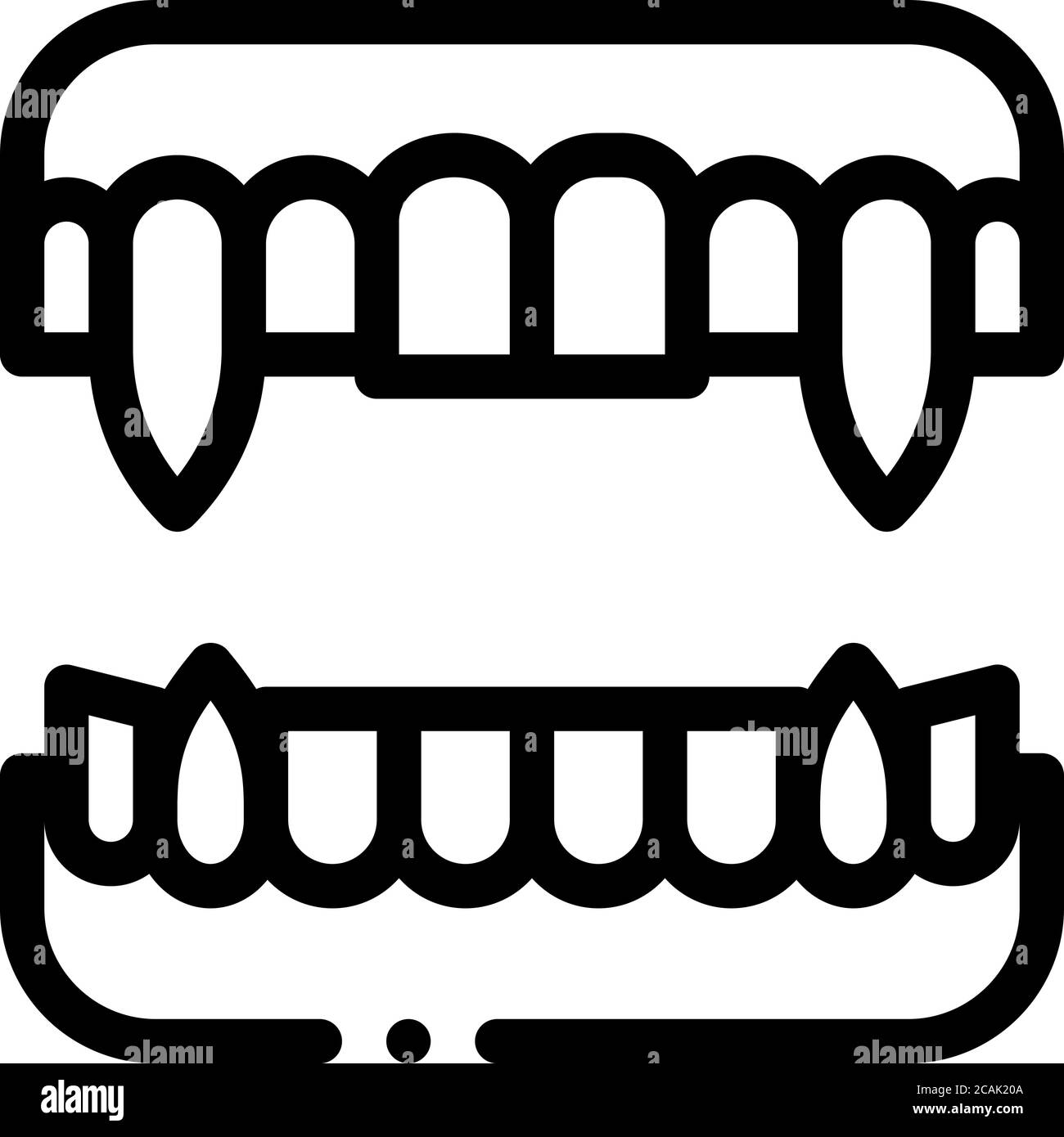 halloween fangs icon vector outline illustration Stock Vector Image ...