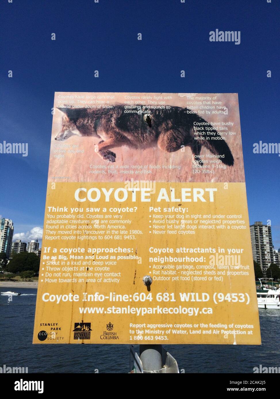 Coyote warning sign hi-res stock photography and images - Alamy