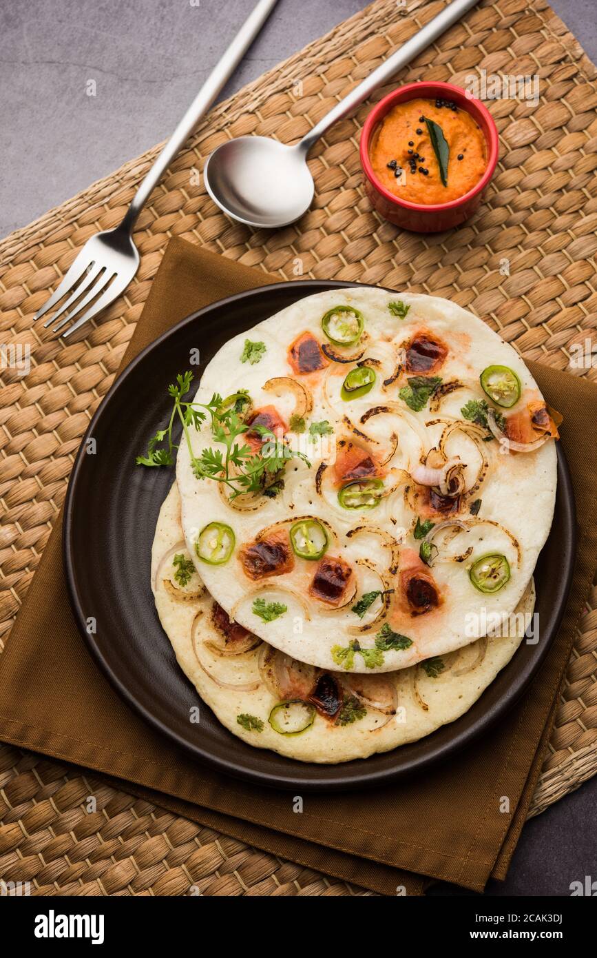 Uthappam or uttapam is a type of dosa from South India which is thicker ...
