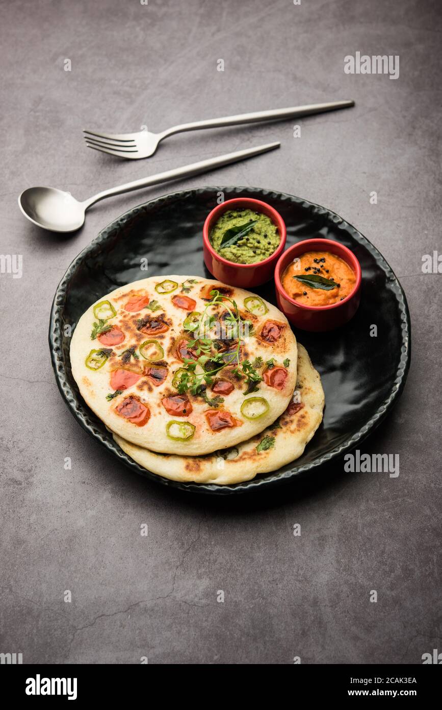Uthappam or uttapam is a type of dosa from South India which is thicker ...