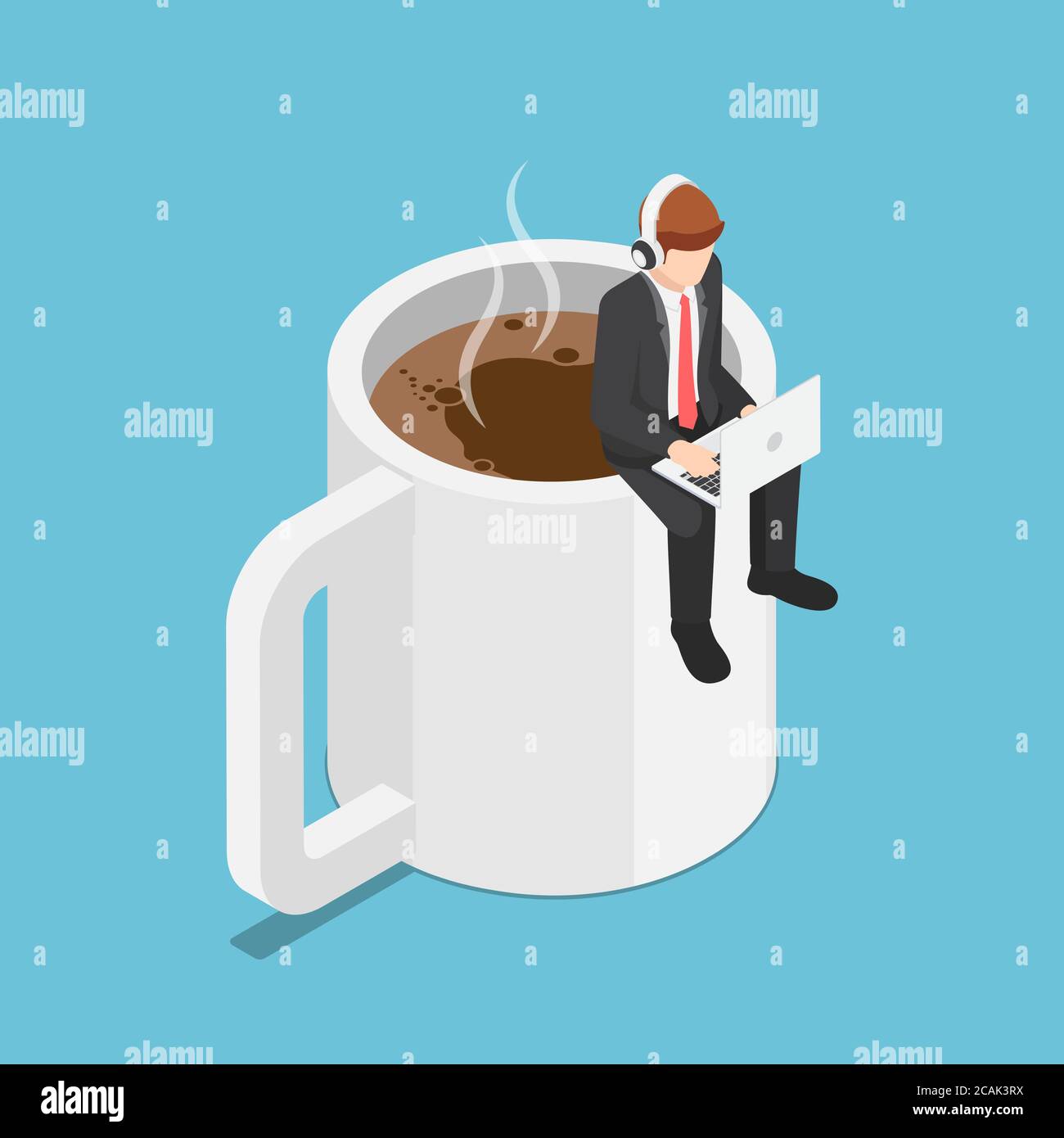 Freelancer break relax work employee Stock Vector Images - Alamy