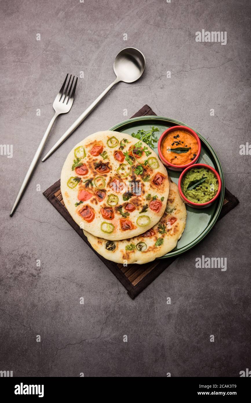 Uthappam or uttapam is a type of dosa from South India which is thicker ...