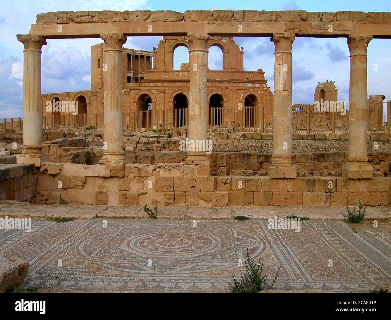 SABRATHA, LIBYA. ROMAN RUINS. ROMAN THEATRE AND MOSAICS Stock Photo - Alamy