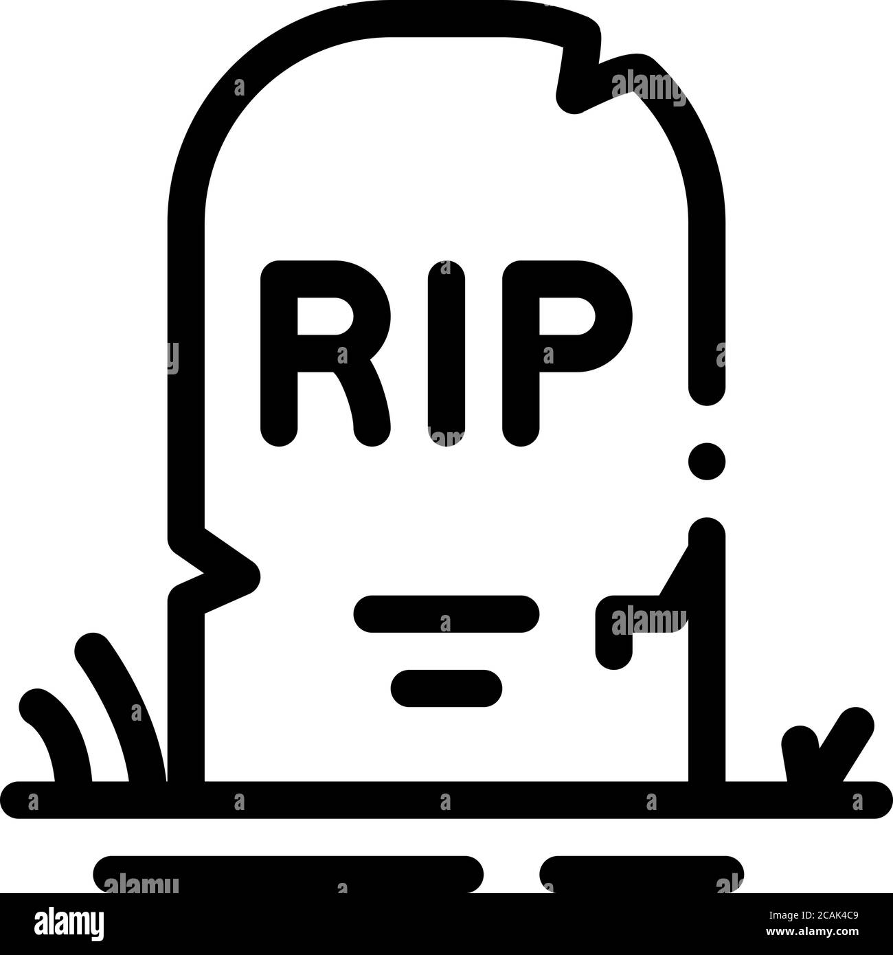 halloween rip tombstone icon vector outline illustration Stock Vector ...