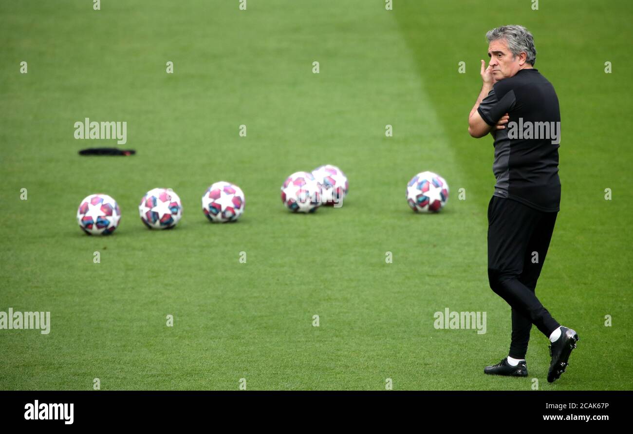 Manchester City assistant coach Juanma Lillo during warm up prior to ...