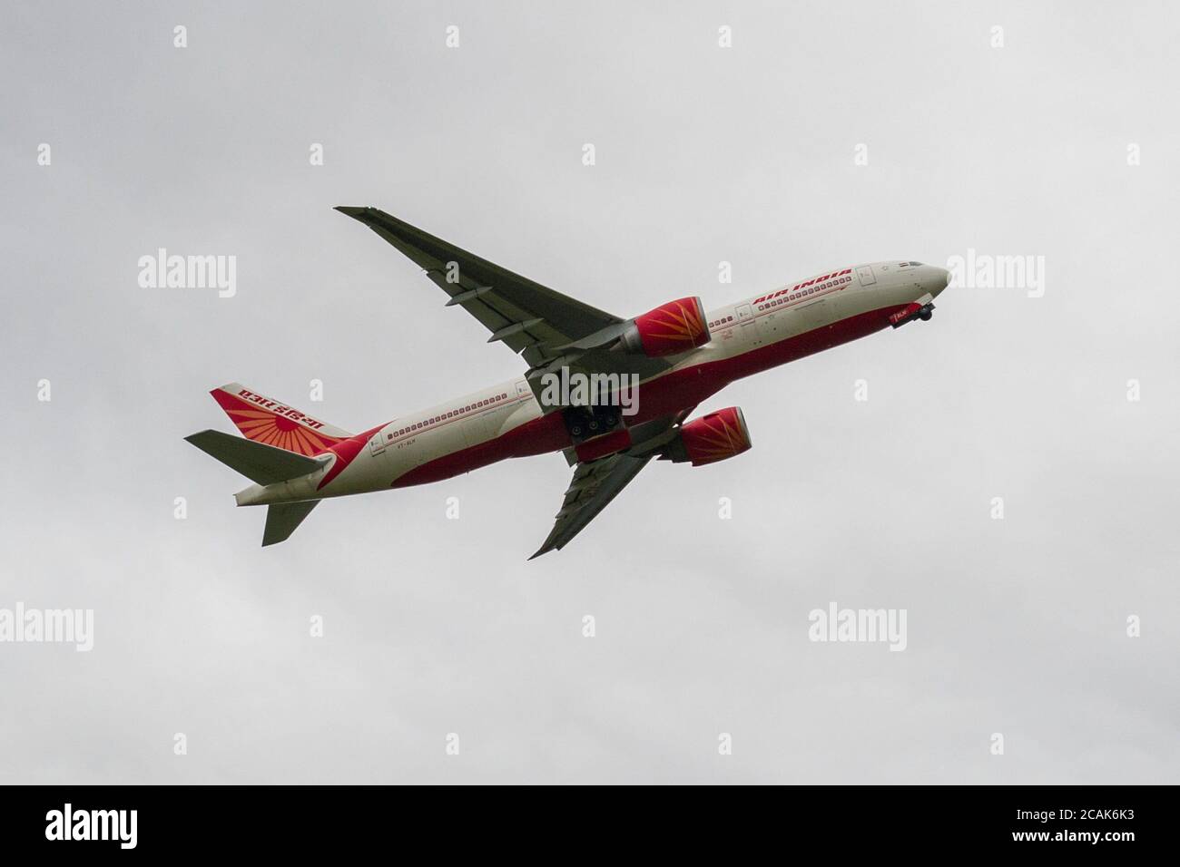 Glasgow, Scotland, UK. 7th Aug, 2020. Pictured: Air India Flight AI1133 ...