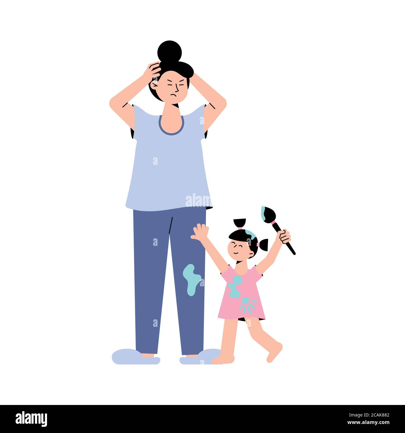 Frustrated Mother Cartoon