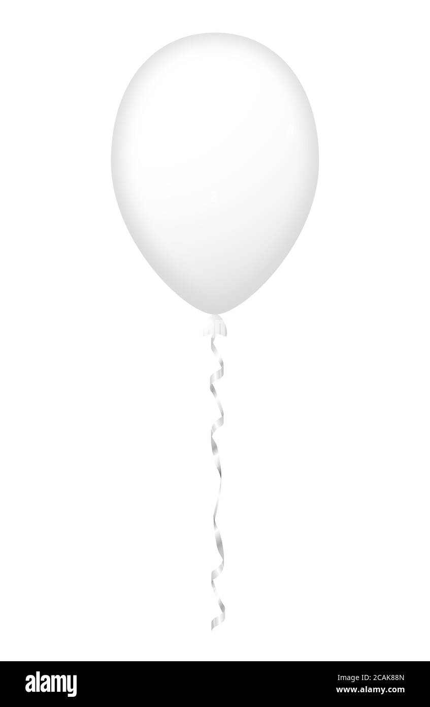 Illustration of a white balloon isolated on white background Stock ...