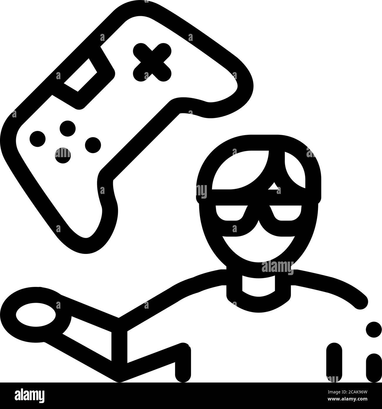 gamer gaming icon vector outline illustration Stock Vector Image & Art ...