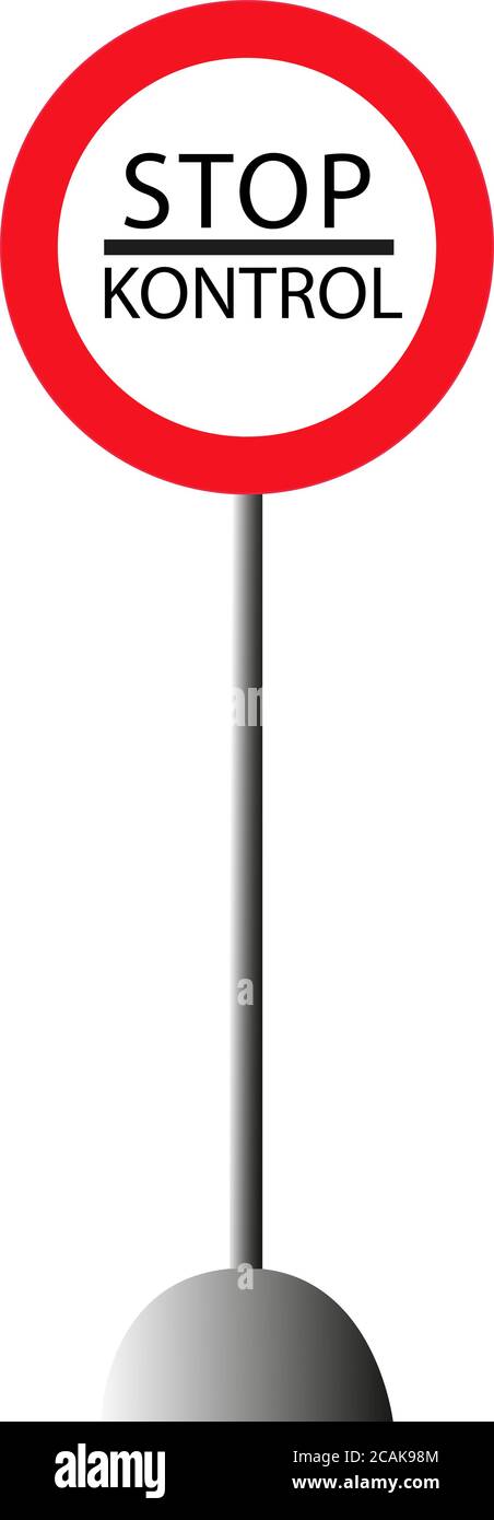 Sign stop control, the customs checkpoint in vector for print or design ...