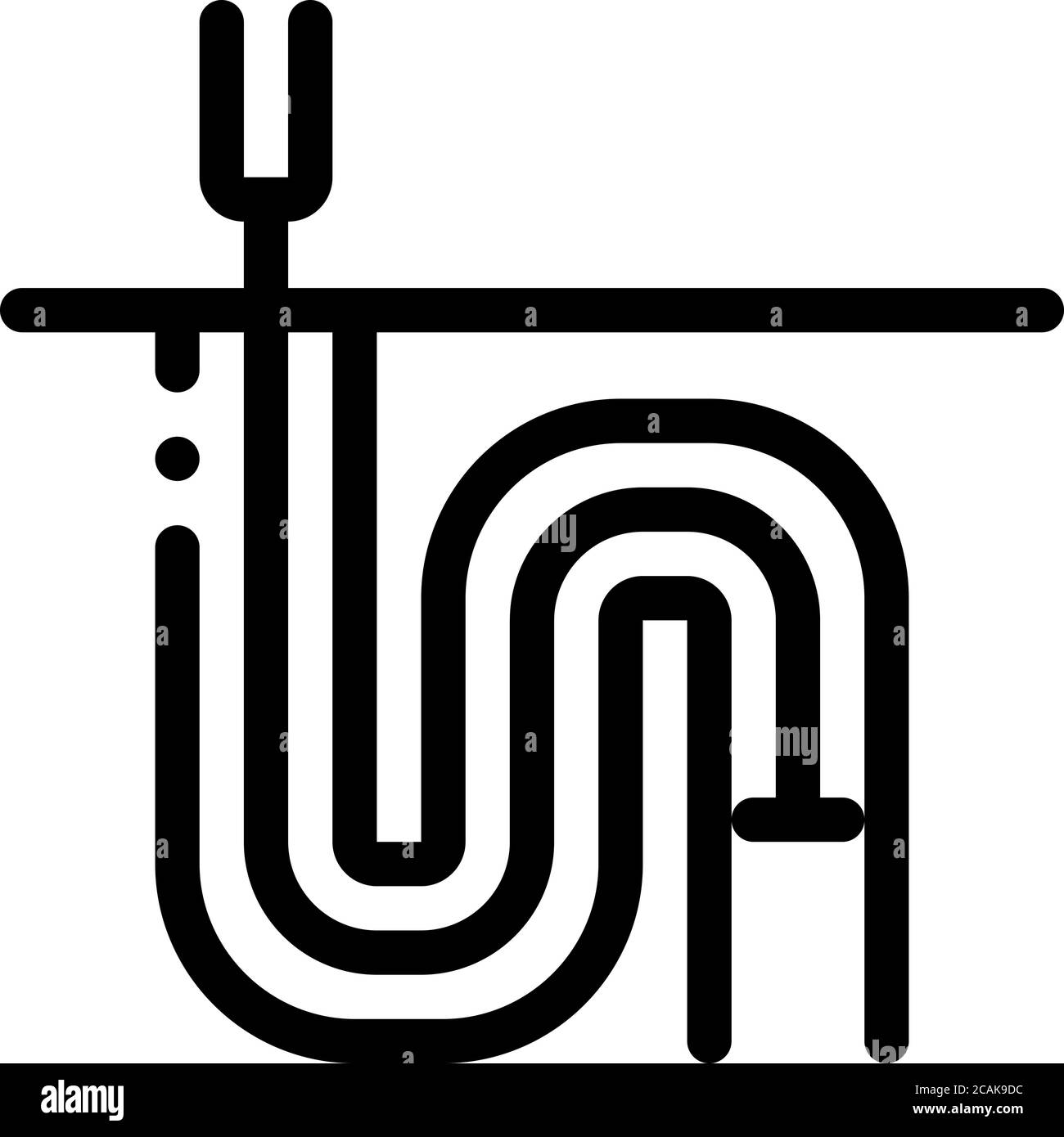 drain pipe cleaning equipment icon vector outline illustration Stock ...