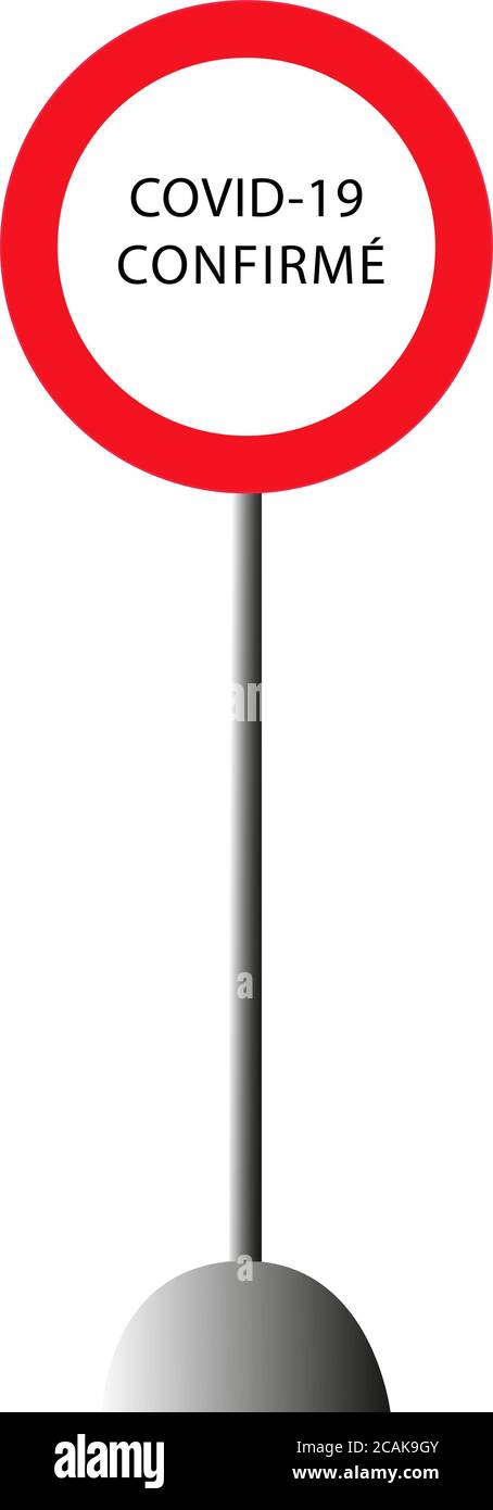 Icon with red forbidden sign, avoiding physical contact and coronavirus ...