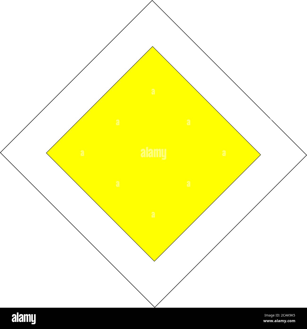 Traffic sign main road white background. Main road sign vector ...