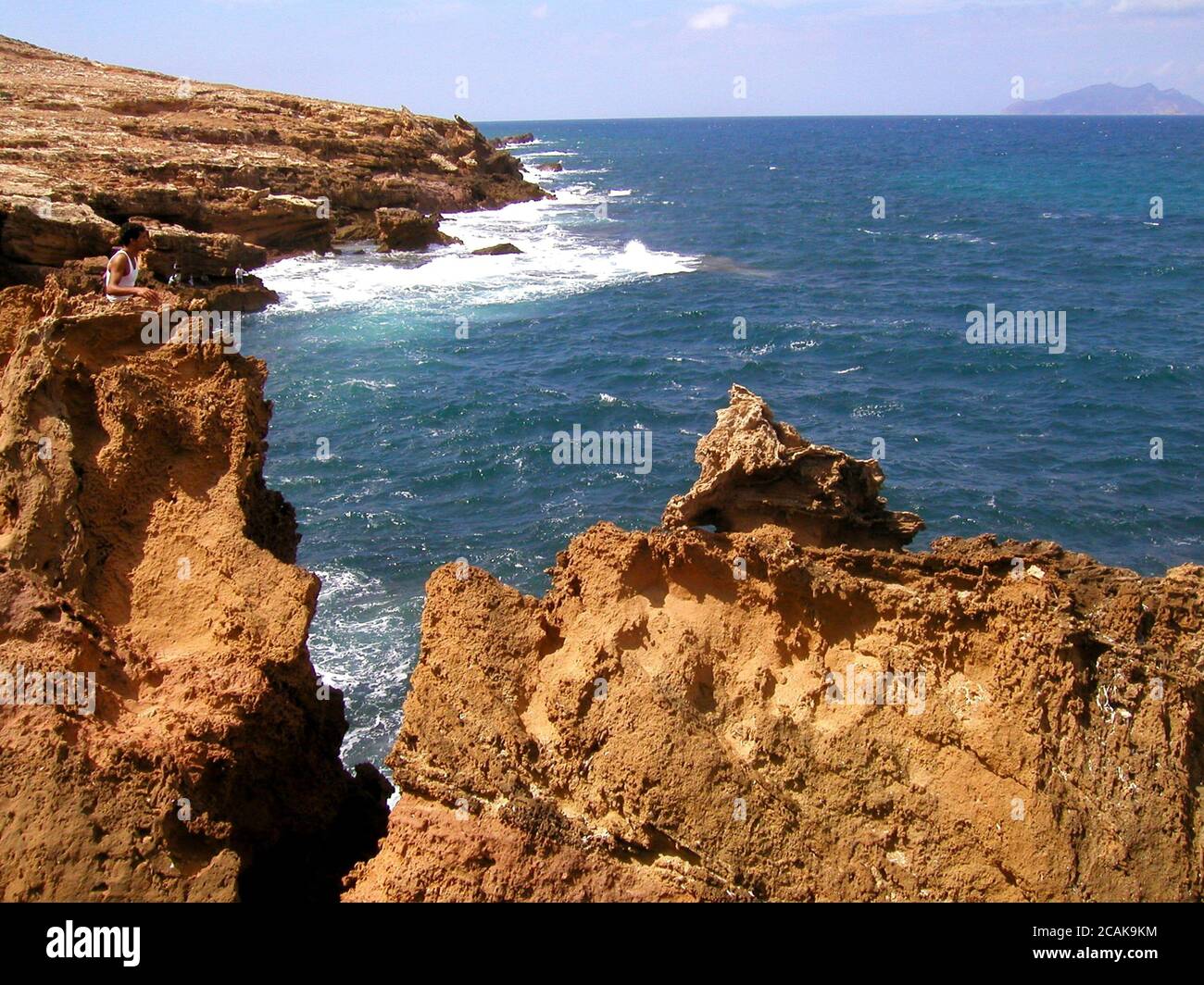 EL HAOUARIA, TUNISIA. ROCKY BEACH AND THE WAVES Stock Photo - Alamy