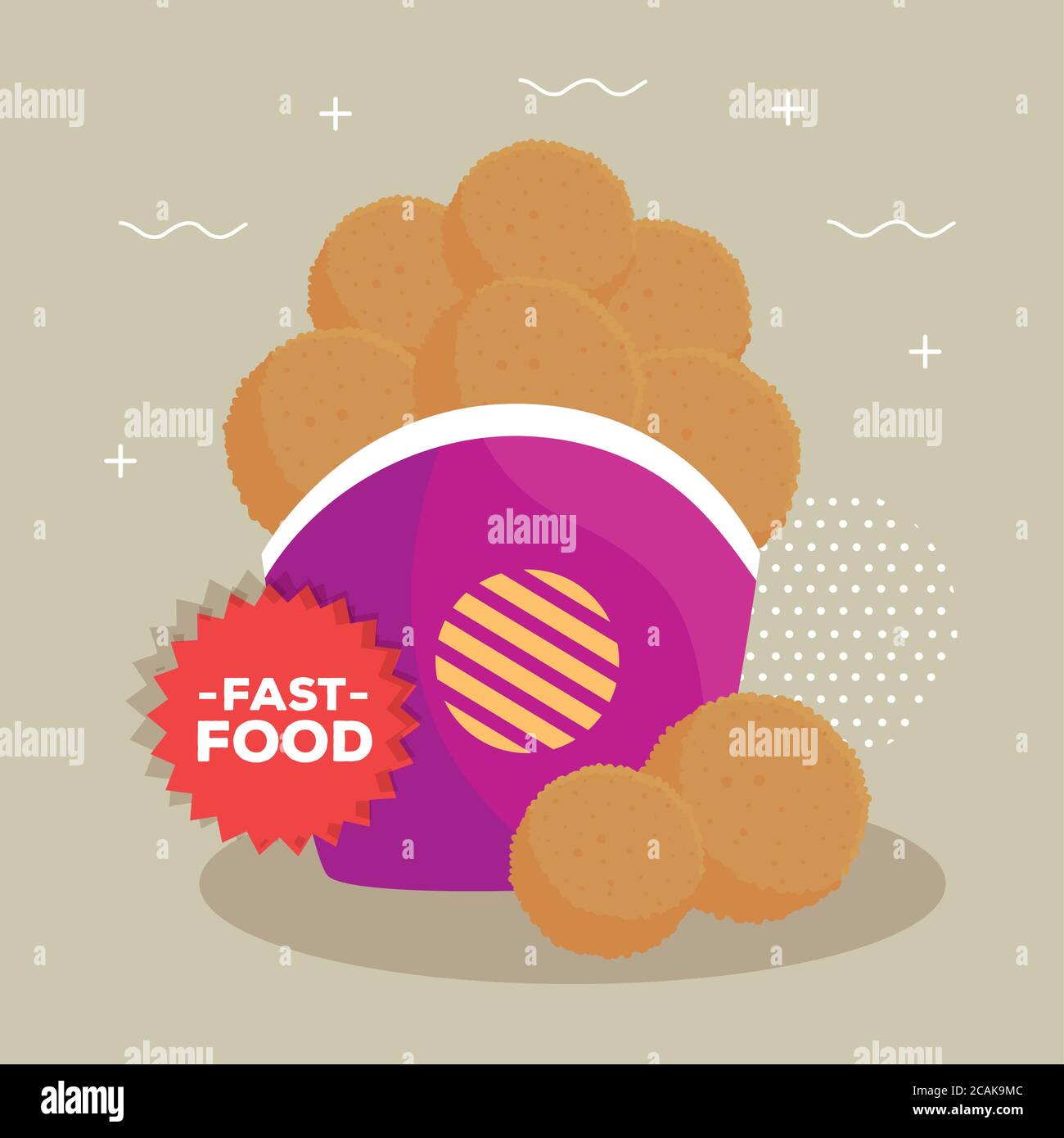 fast food poster, with fried chicken Stock Vector Image & Art - Alamy