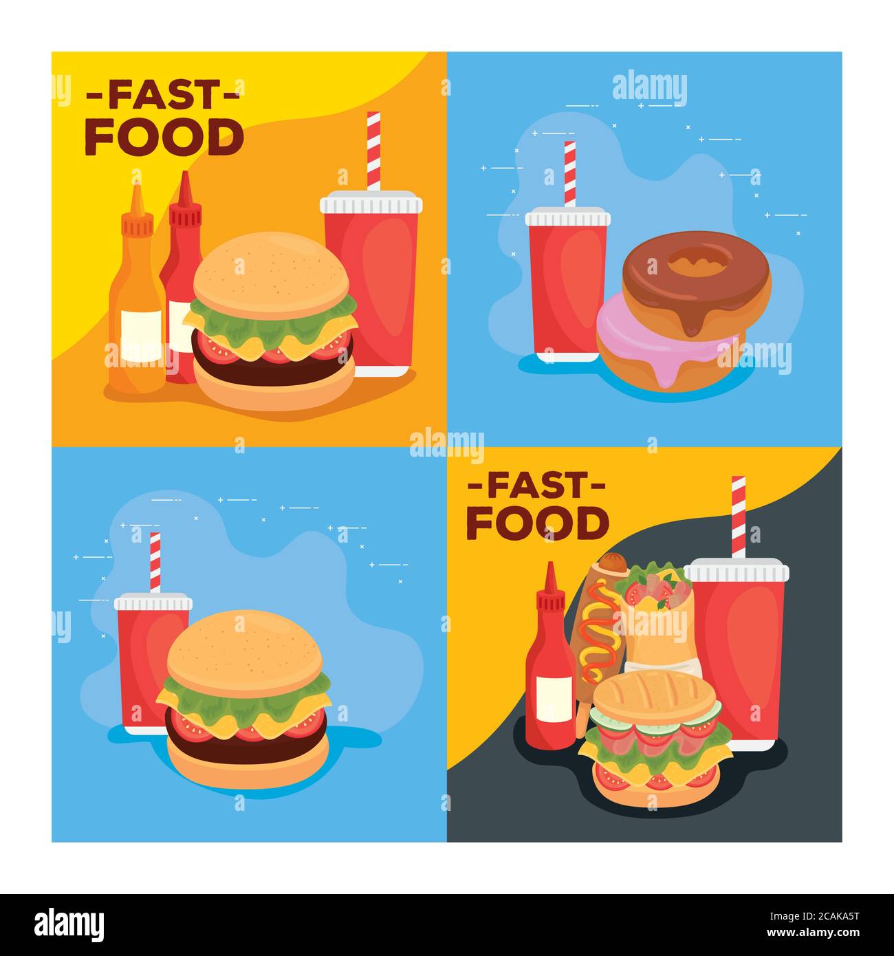 set of posters, delicious fast food Stock Vector Image & Art - Alamy