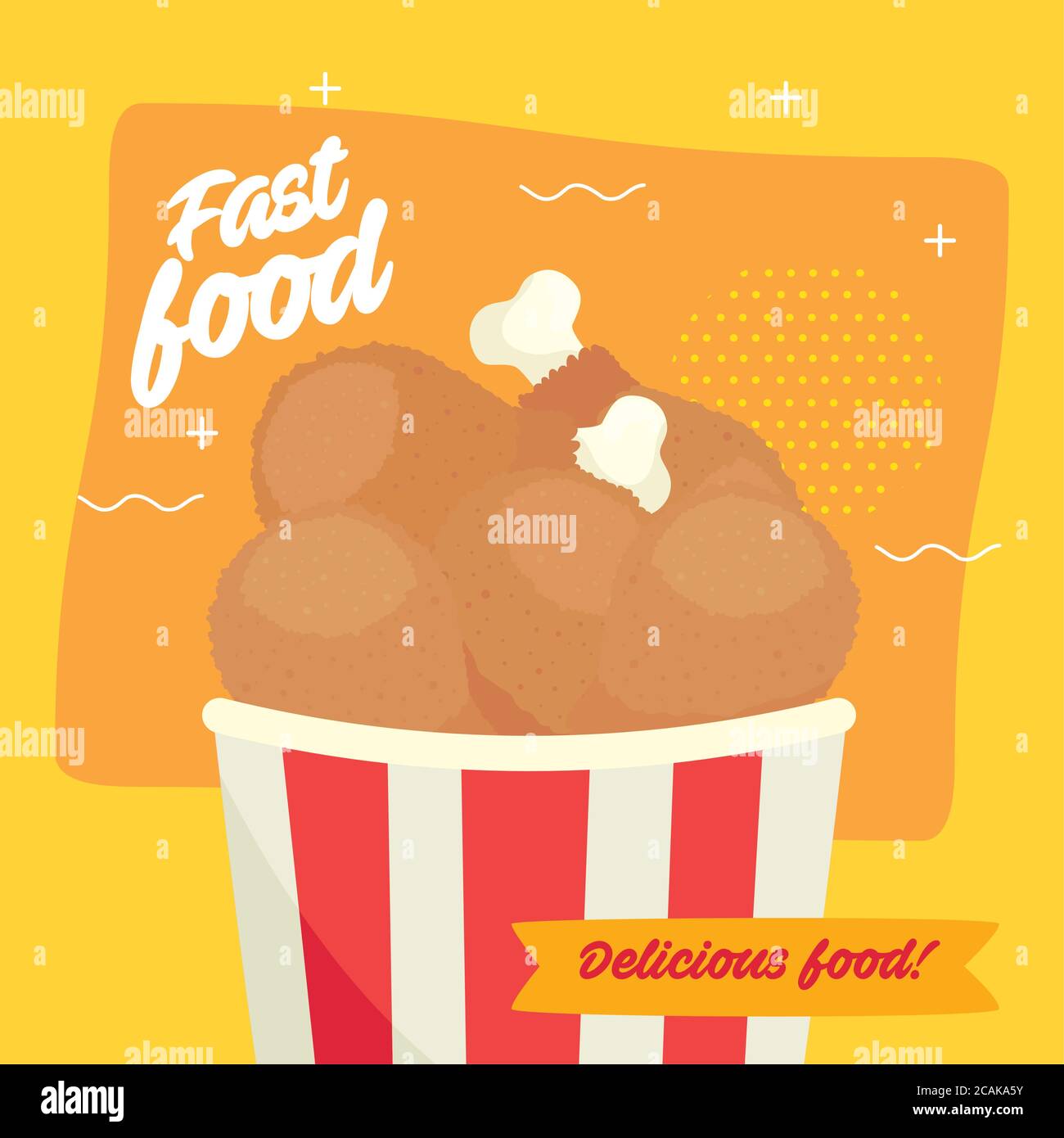 fast food poster, with fried chicken Stock Vector Image & Art - Alamy