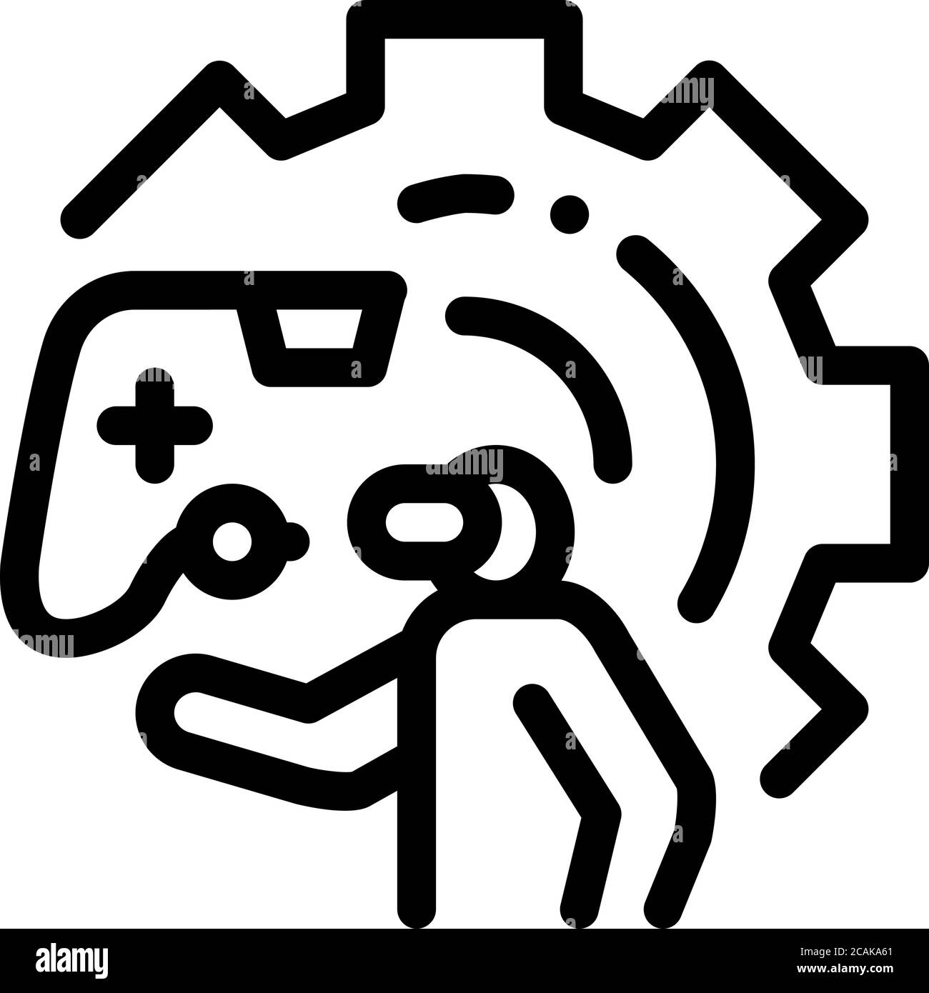 game development and testing icon vector outline illustration Stock ...