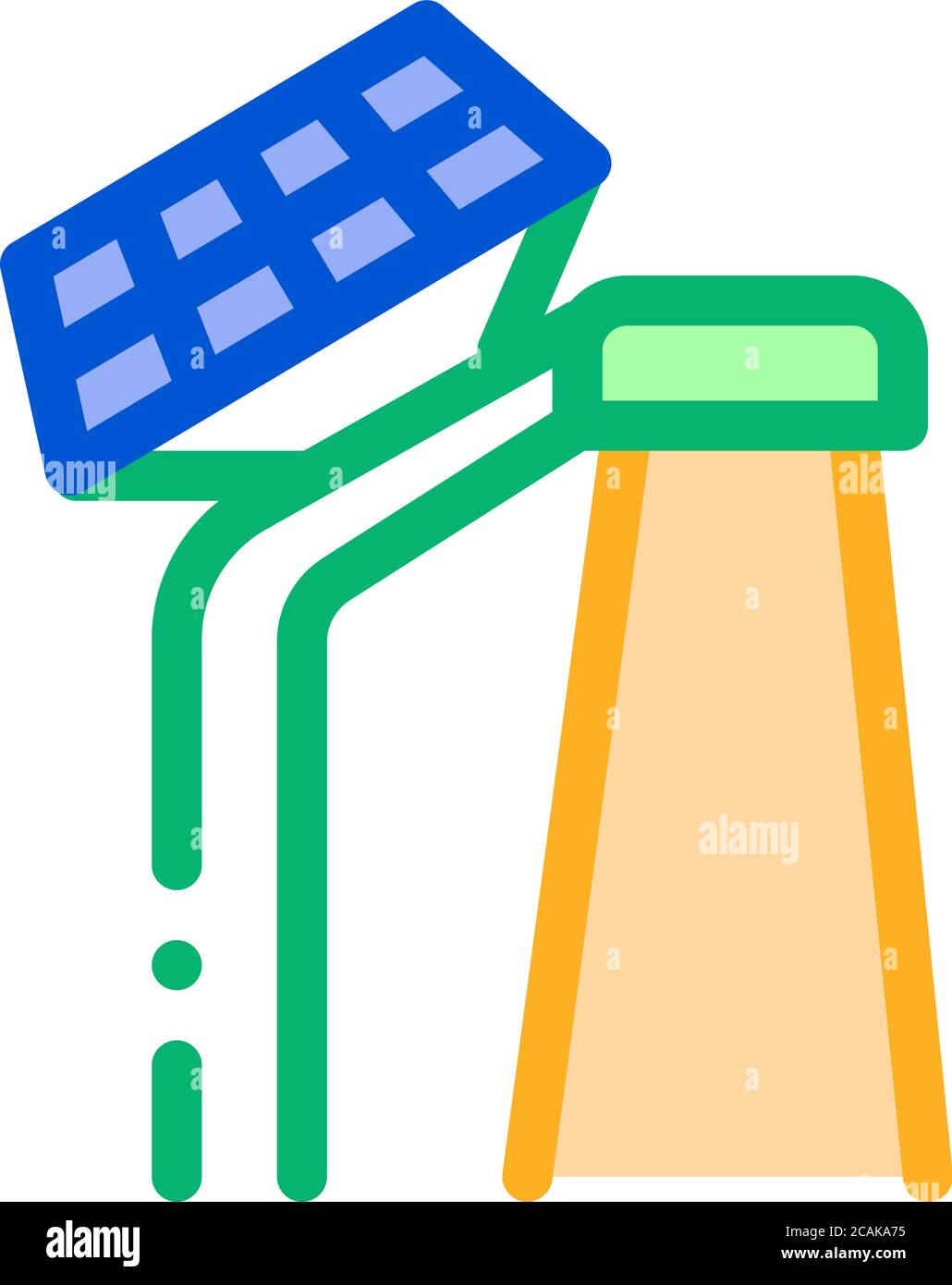 smart city solar battery icon vector outline illustration Stock Vector ...