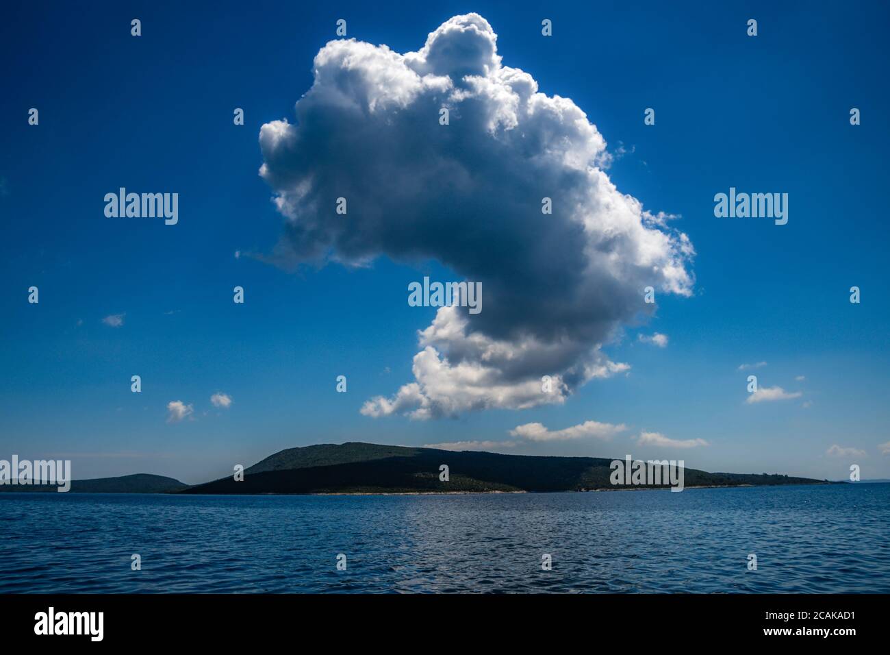 Panoramic view of Peristera islet located at the Eastern part of ...