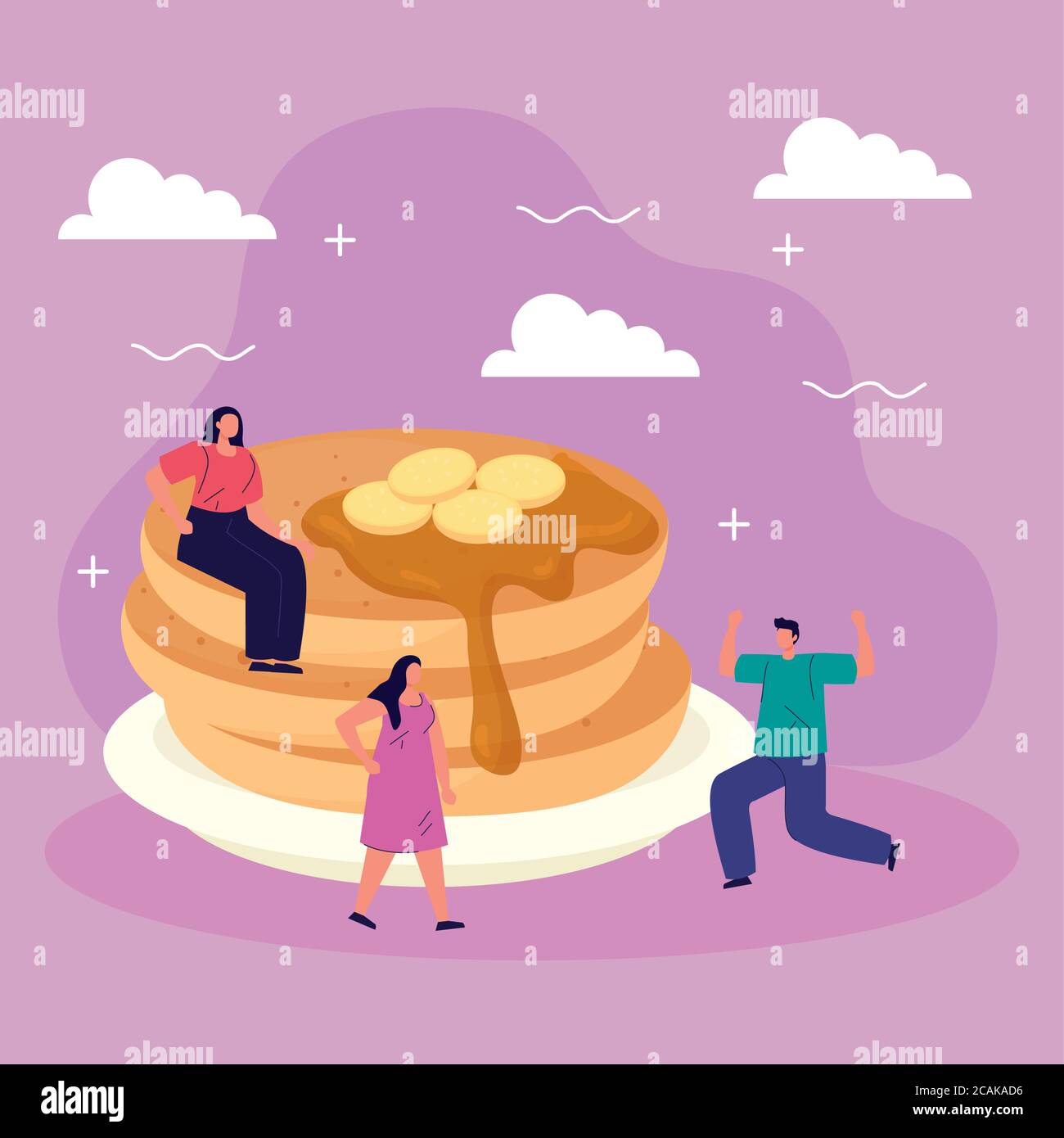 Female pancake Stock Vector Images - Alamy