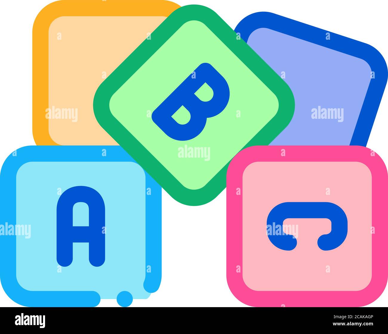 preschool education alphabet blocks icon vector outline illustration ...