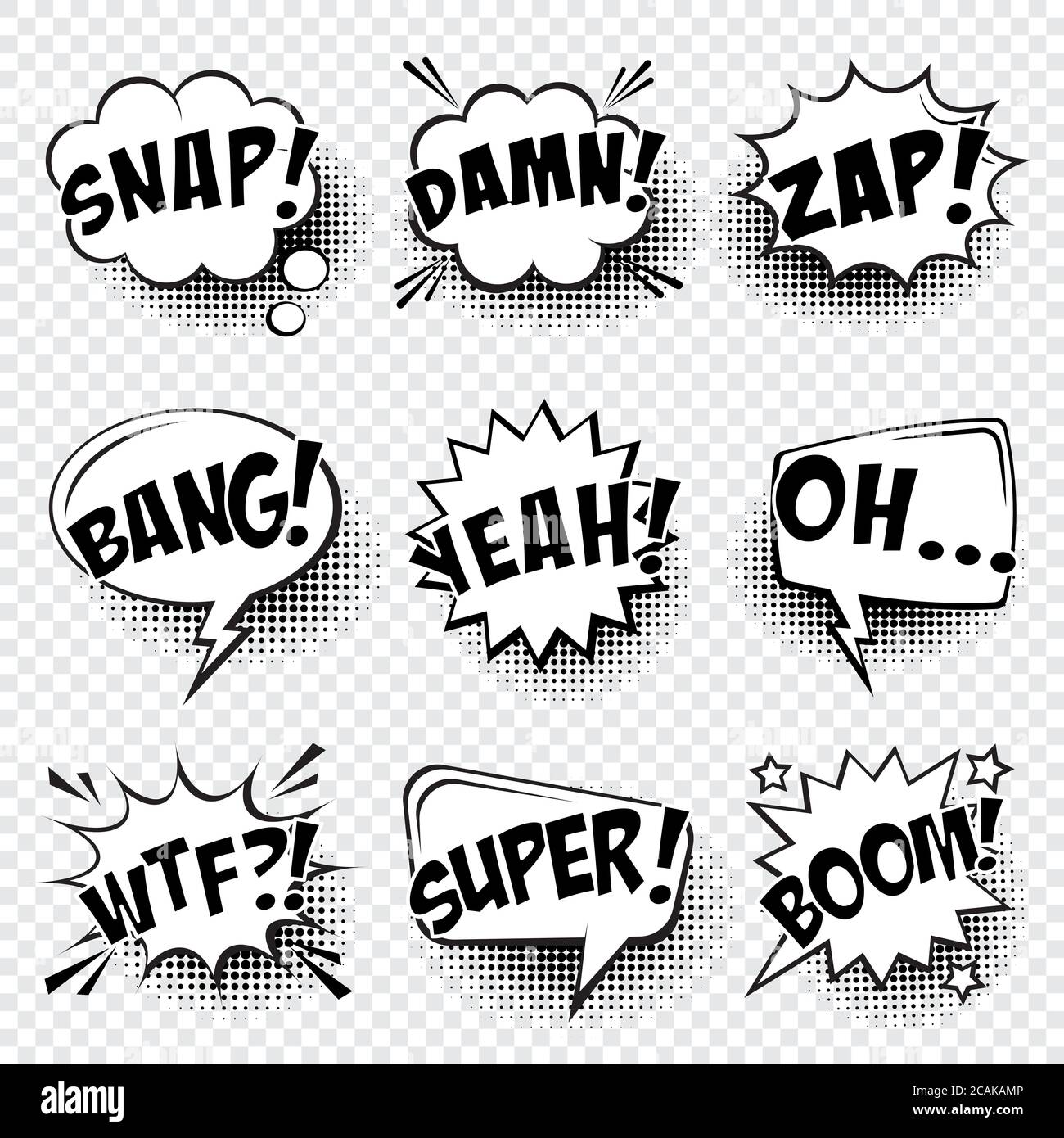 Empty Comic Book Action Bubbles