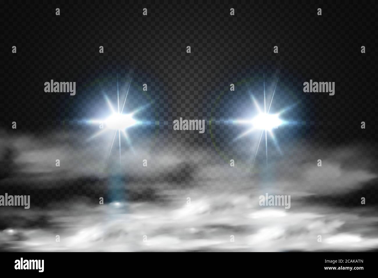 Front glowing beams of the car.Vector illustration Stock Vector Image ...