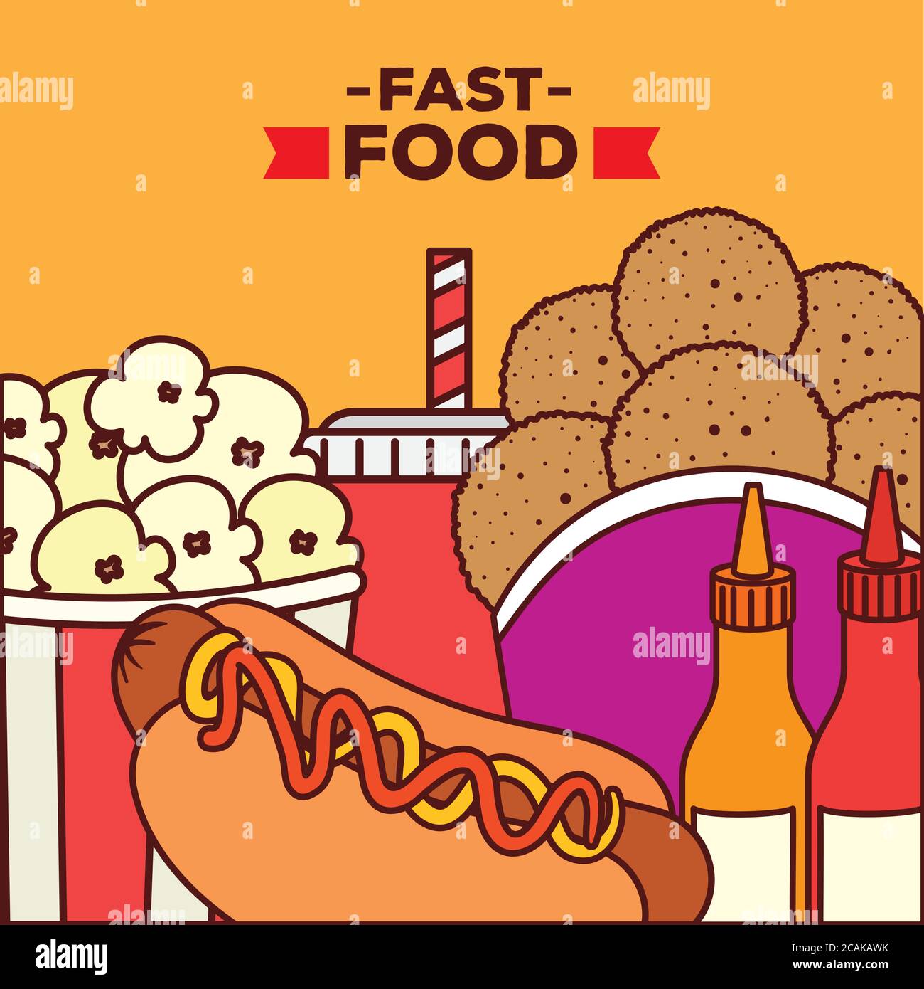 poster with delicious fast food Stock Vector Image & Art - Alamy
