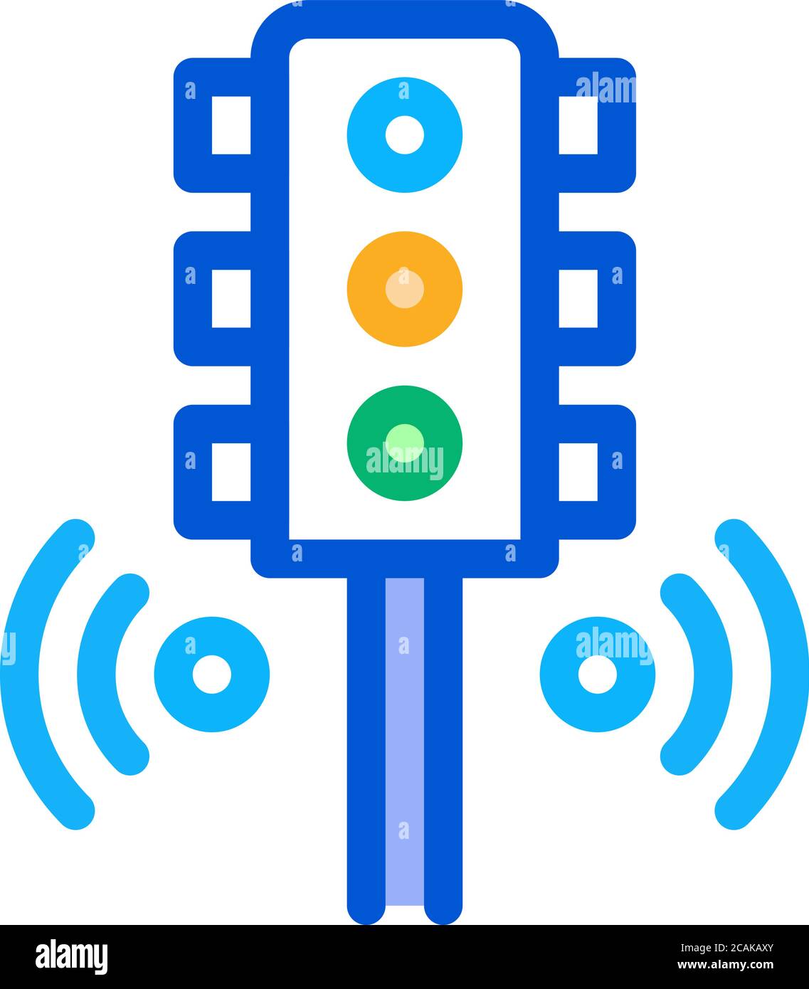 smart city traffic lights icon vector outline illustration Stock Vector ...