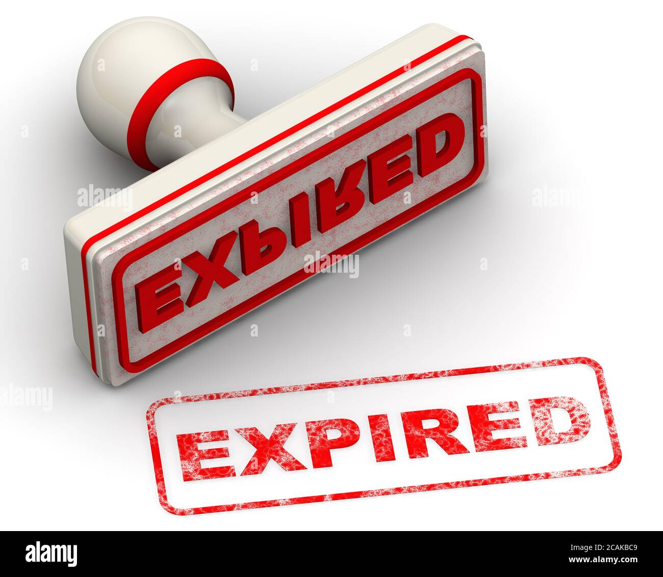 Expired. The seal and imprint. Red seal and imprint EXPIRED on white ...