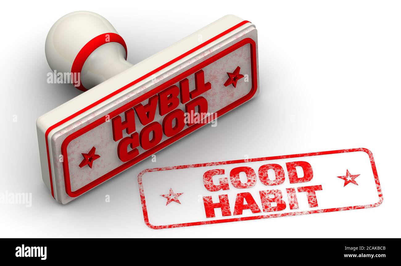 Good habit. The seal and imprint. Red seal and imprint GOOD HABIT on ...
