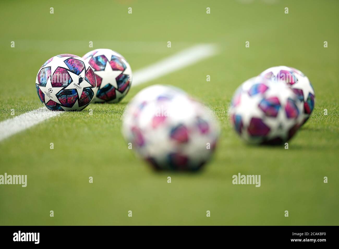 Close up of the official match day balls prior to kick-off during the ...