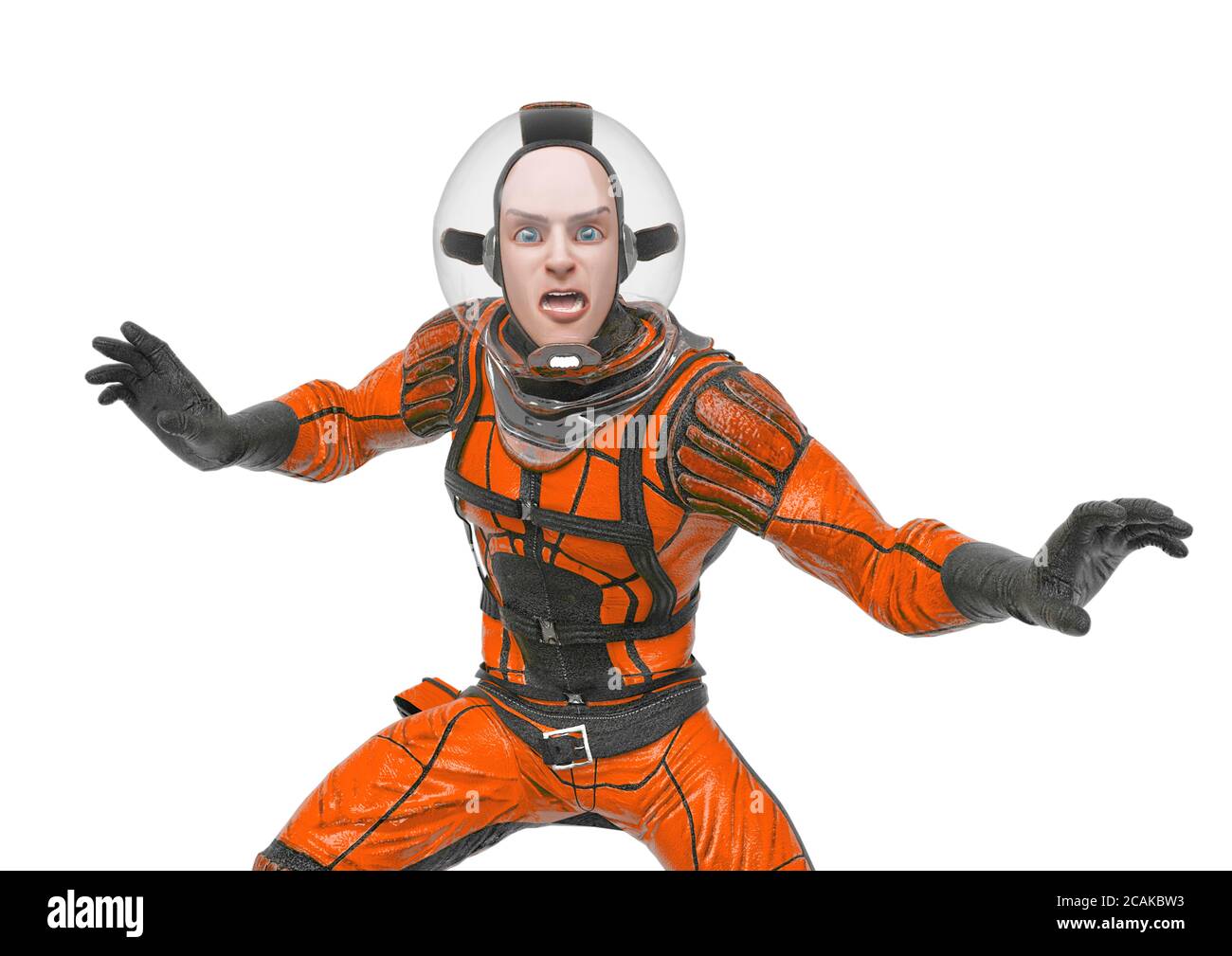 retro space astronaut is so angry, 3d illustration Stock Photo - Alamy