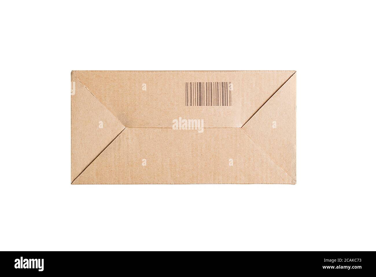 Rectangular carton box with barcode on white background. Isolate Stock ...