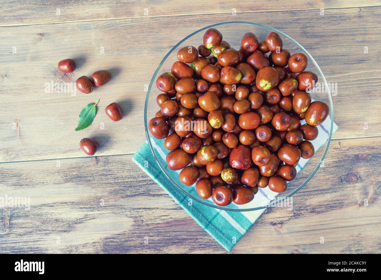 Jujube fruits ( red date, Chinese date, Ziziphus jujuba ) in dish on ...